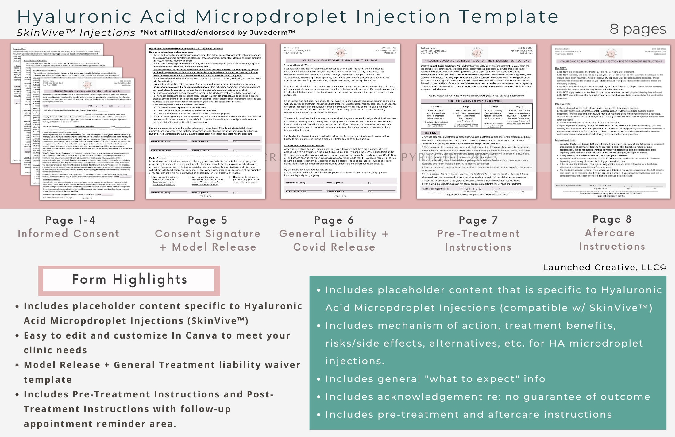 Hyaluronic Acid Skinvive Microdroplet Consent Form | Skinvive Informed ...