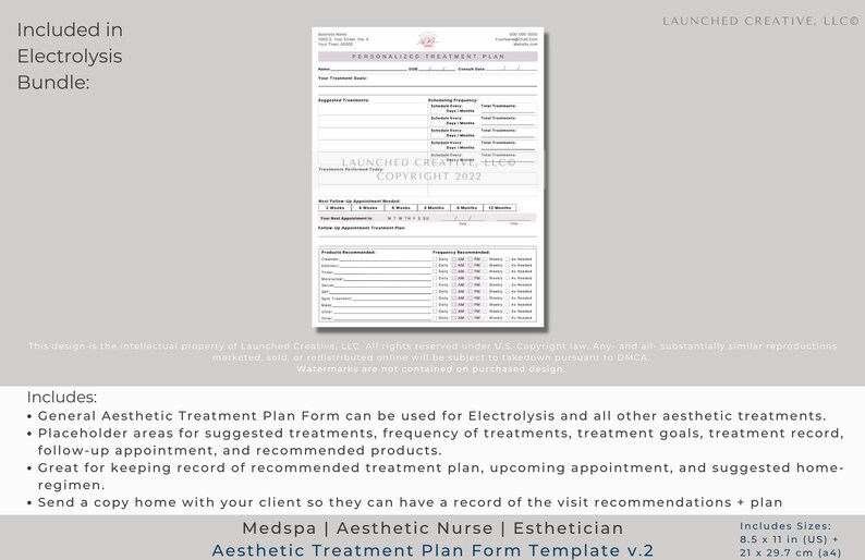 Electrolysis Hair Removal Form Bundle Electrolysis Consent - Etsy