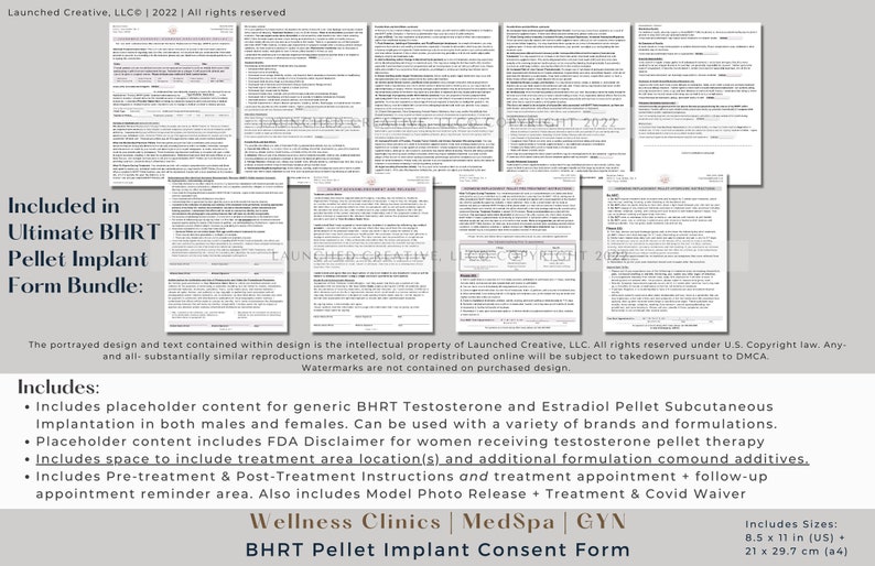 BHRT Pellet Implant Ultimate Form Bundle Testosterone Pellet Estrogen ...