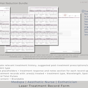 Laser Hair Reduction Form Bundle | Laser Consent | Laser Hair Consult ...