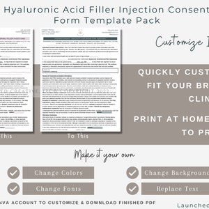 Dermal Filler Consent Form | Hyaluronic Acid Filler Informed Consent ...