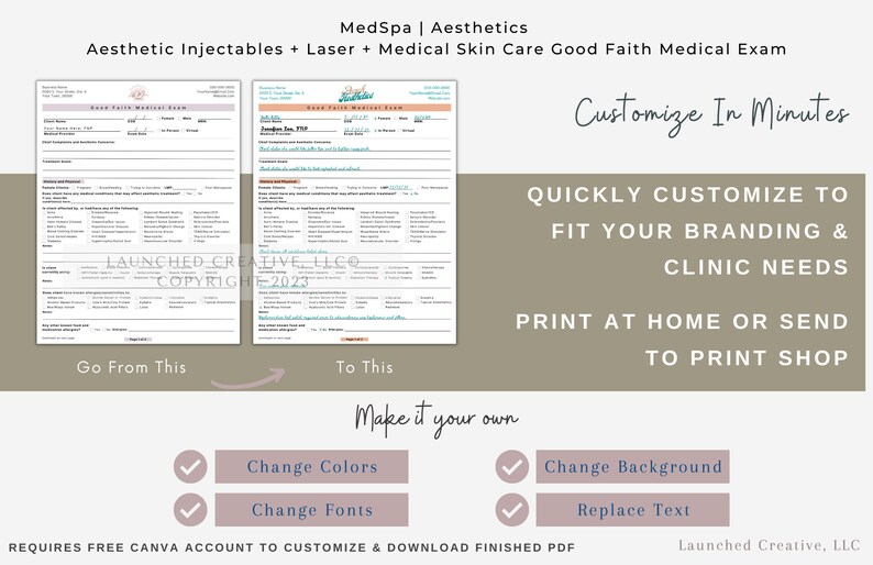 Good Faith Medical Exam Template | Aesthetic Injectables Laser Peel ...