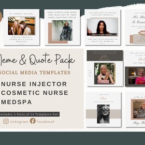 Nurse Injector Meme Quote Pack Instagram Facebook Posts Medspa Botox ...