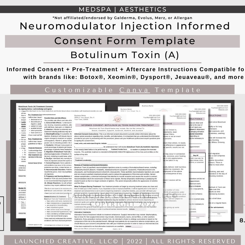Neurotoxin Consent Forms - Etsy