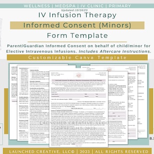 IV Infusion Therapy Minor Consent Form Template | IV Fluid Therapy ...