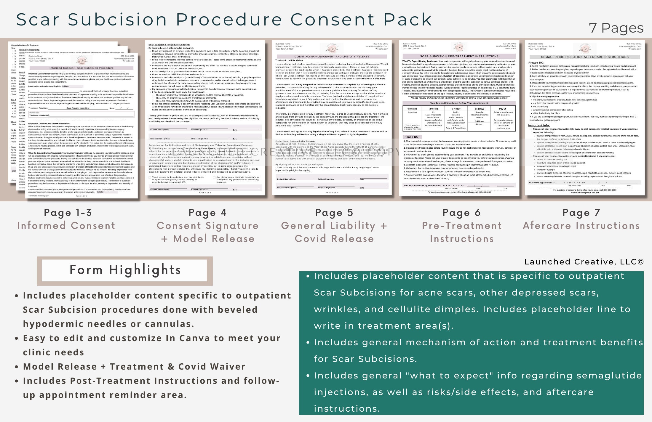 Scar Subcision Consent Form Template | Acne Scar Subcision Procedure ...