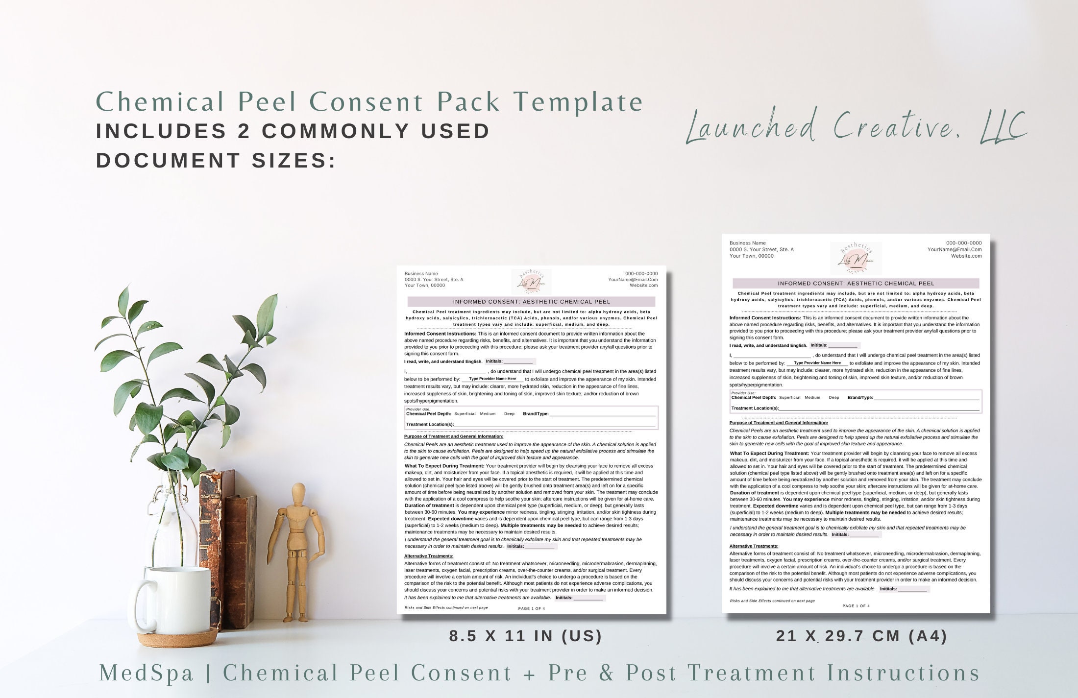 Chemical Peel Consent Form Esthetician Medspa Nurse Injector Chemical ...