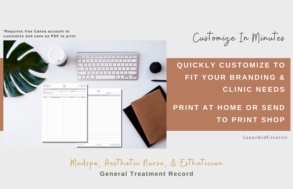 Aesthetic Treatment Record Form Template | General Aesthetics Medspa ...
