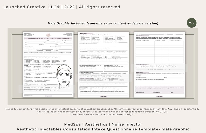 Neurotoxin Filler Consult Questionnaire Filler Botox - Etsy