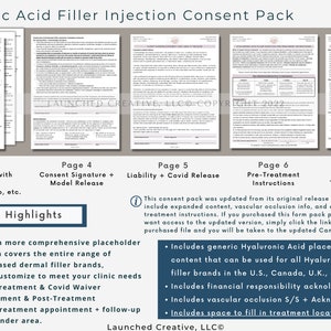 Dermal Filler Consent Form | Hyaluronic Acid Filler Informed Consent ...