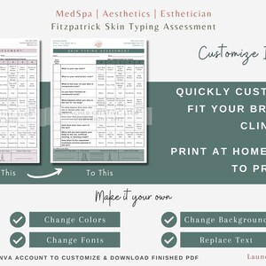 Skin Typing Assessment Form Template | Fitzpatrick Skin Type Analysis ...