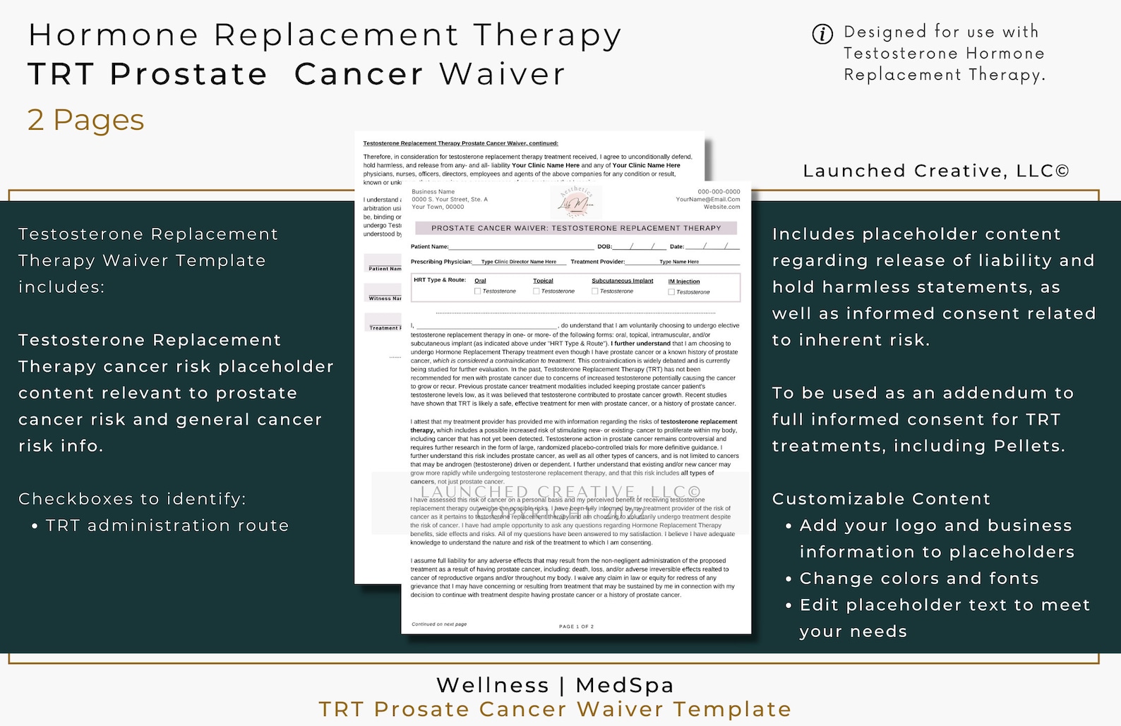 Testosterone Replacement Therapy Prostate Cancer Waiver Form | HRT ...