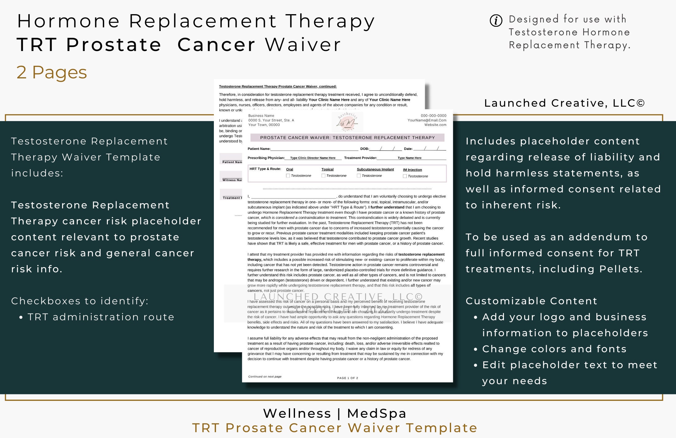 Testosterone Replacement Therapy Prostate Cancer Waiver Form | HRT ...