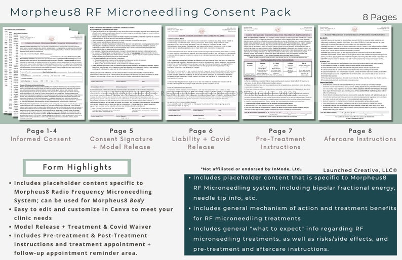 Radio Frequency Microneedling Treatment Consent Form Template Morpheus8 ...