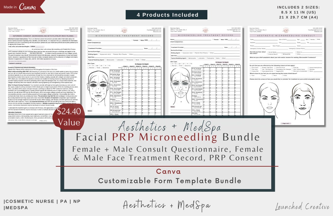PRP Microneedling Form Bundle | Microneedle Consult | Microneedle ...