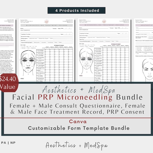 Microneedle Consent Form Template - Etsy