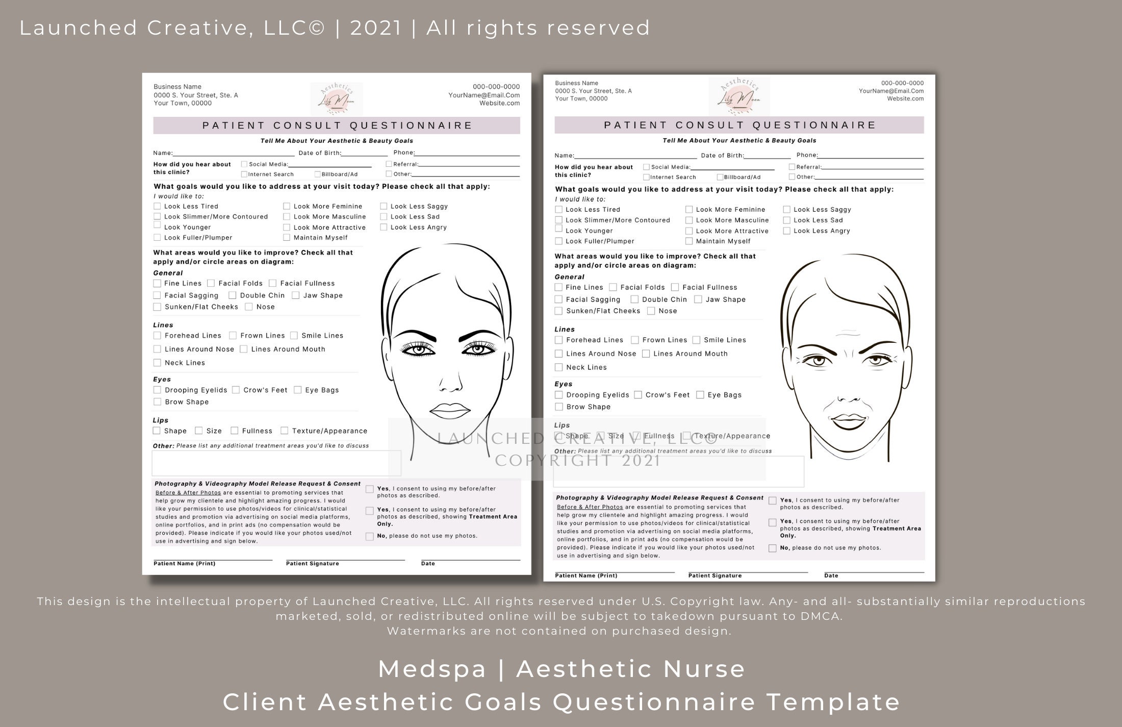 Tox Filler Consult Questionnaire | Printable Neurotox Botox® Filler ...