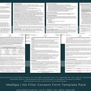 Dermal Filler Consent Form | Hyaluronic Acid Filler Informed Consent ...