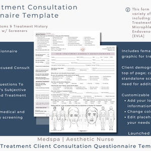 Vein Treatment Intake Consult Questionnaire | Laser Vein Sclerotherapy ...
