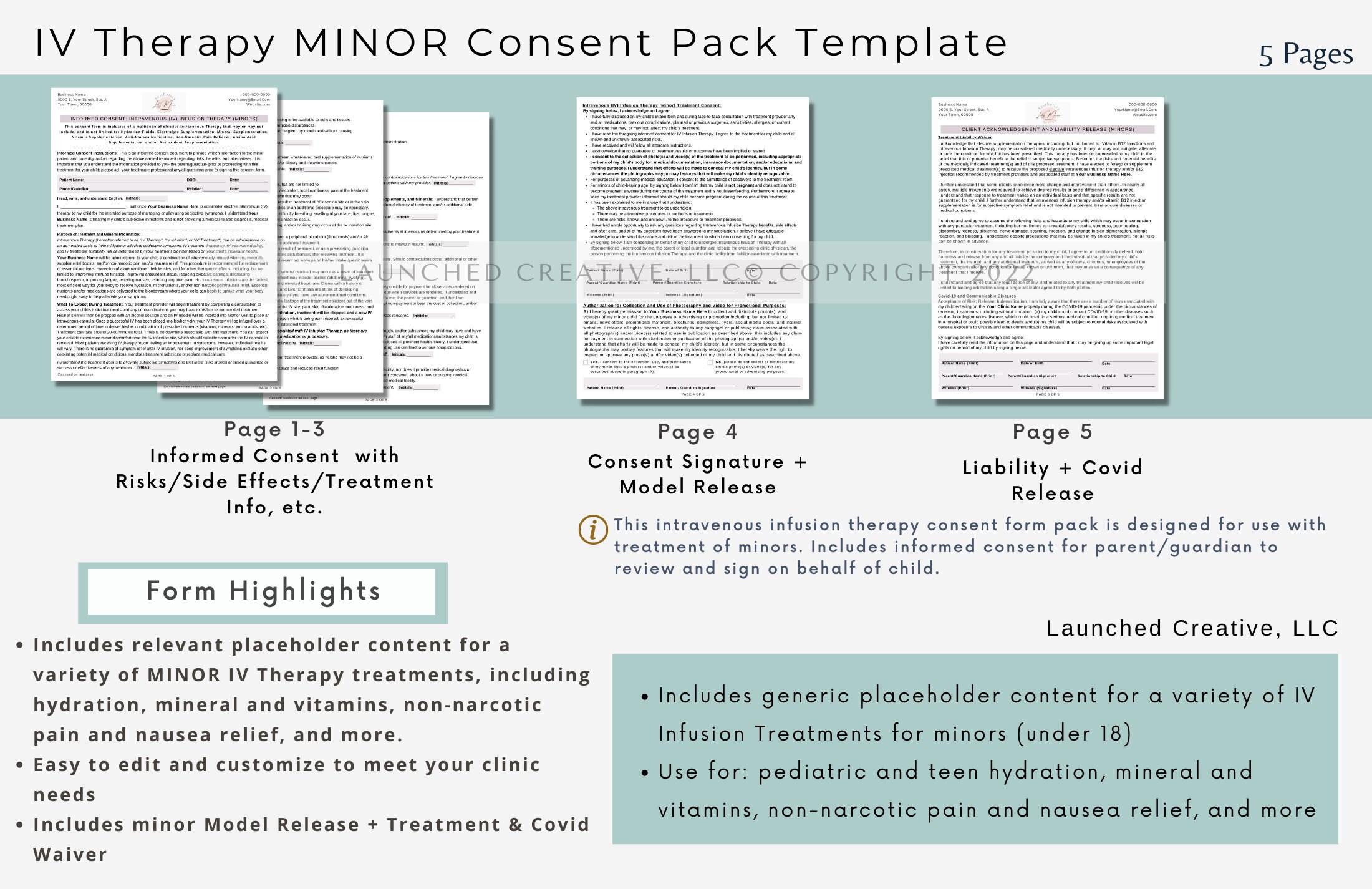 IV Infusion Therapy Minor Consent Form Template IV Fluid - Etsy Australia