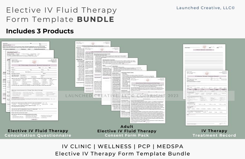 IV Therapy Form Template Bundle | Elective IV Infusion Consult | IV ...