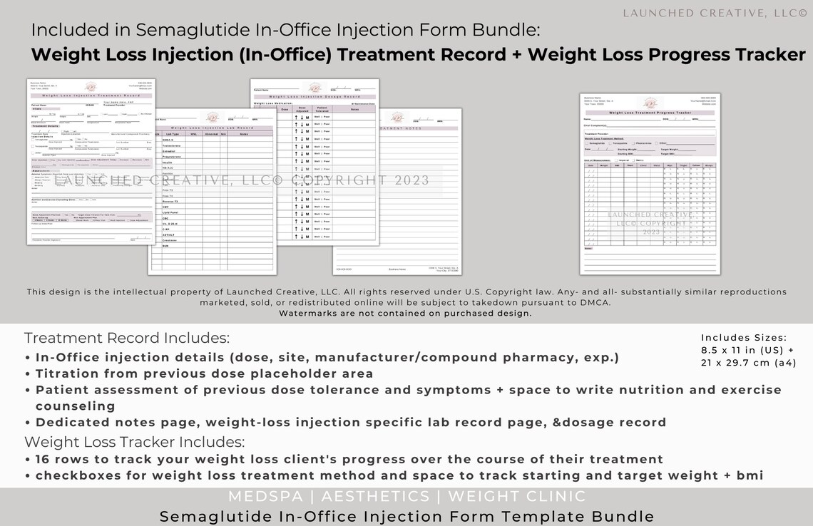 Semaglutide Weight Loss Injection Form Bundle | Semaglutide In-office ...