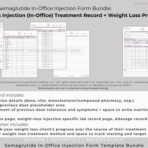 Semaglutide Weight Loss Injection Form Bundle | Semaglutide In-office ...