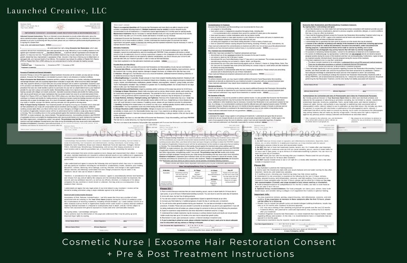 Exosome Hair Restoration Consent | Exosome Hair Scalp Microneedling PRP ...