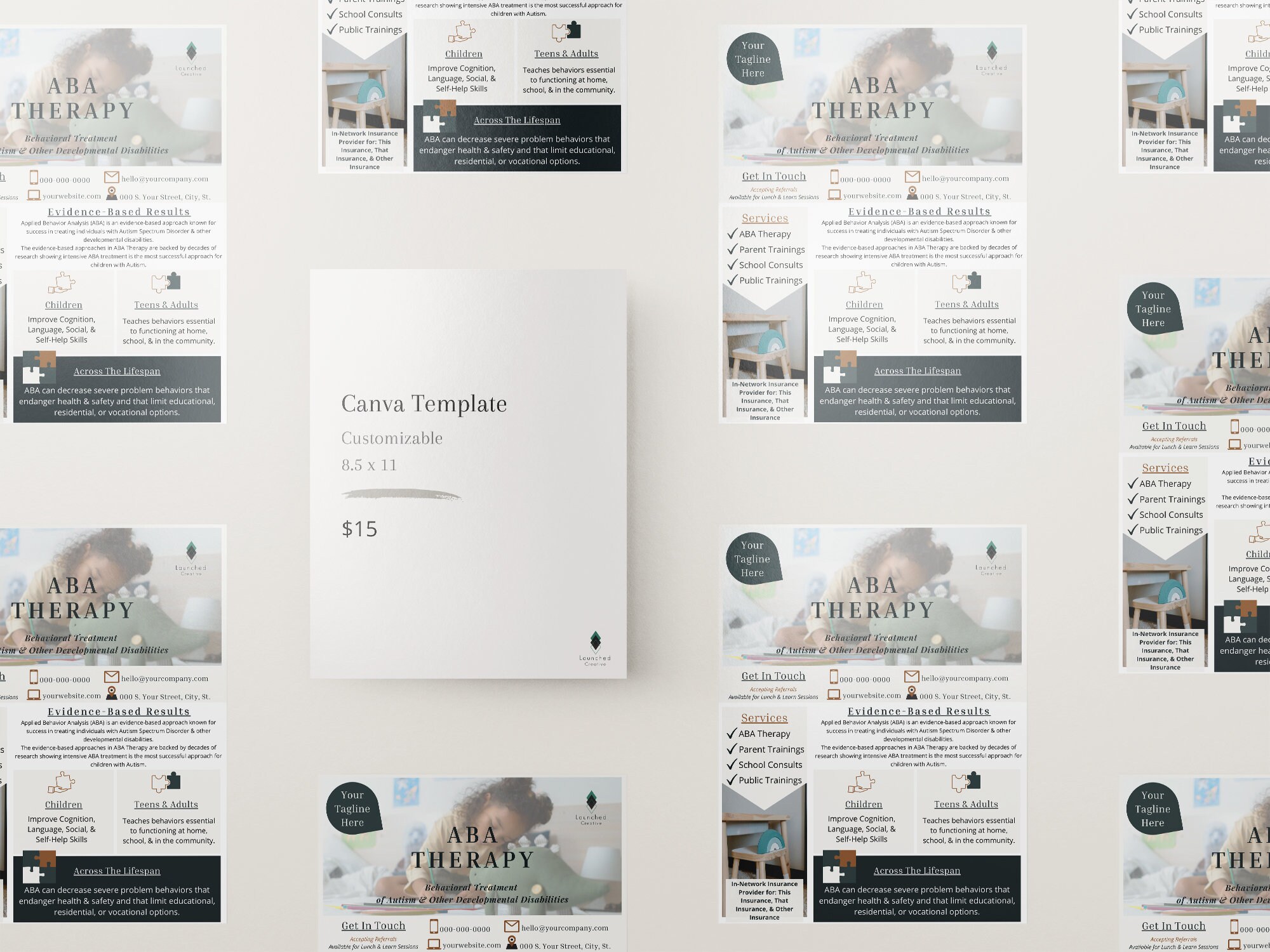 ABA Therapy Services Flyer Template Canva - Etsy