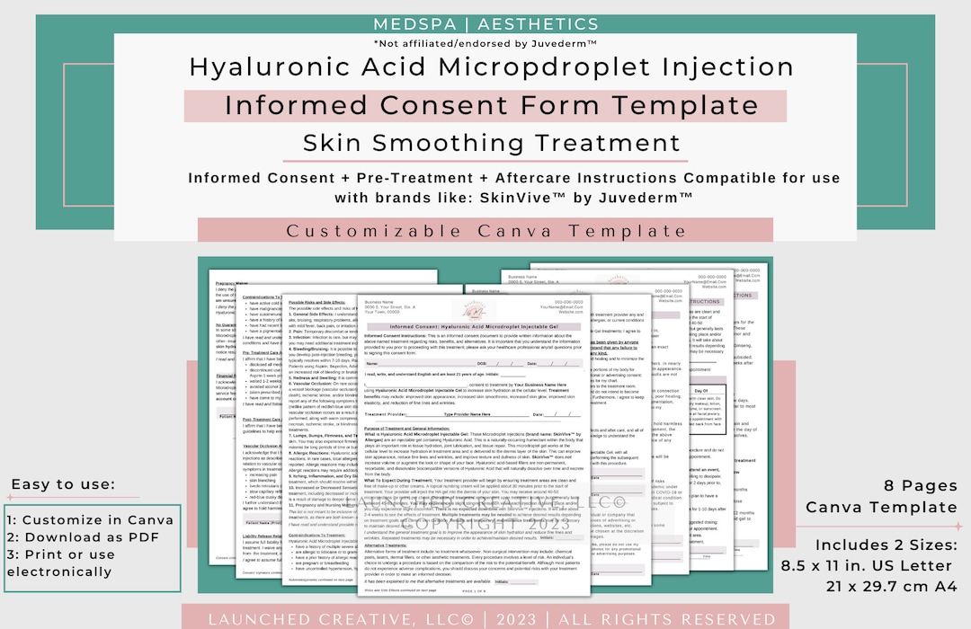 Hyaluronic Acid Skinvive Microdroplet Consent Form | Skinvive Informed ...