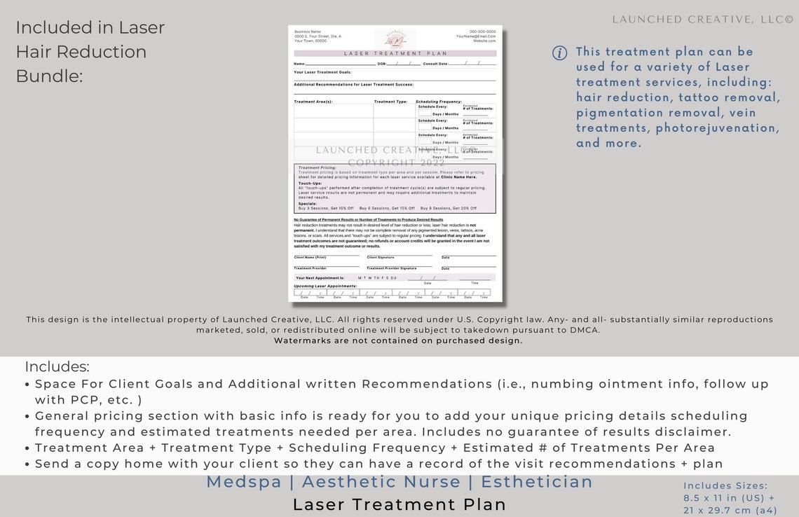 Laser Hair Reduction Form Bundle Laser Consent Laser Hair - Etsy