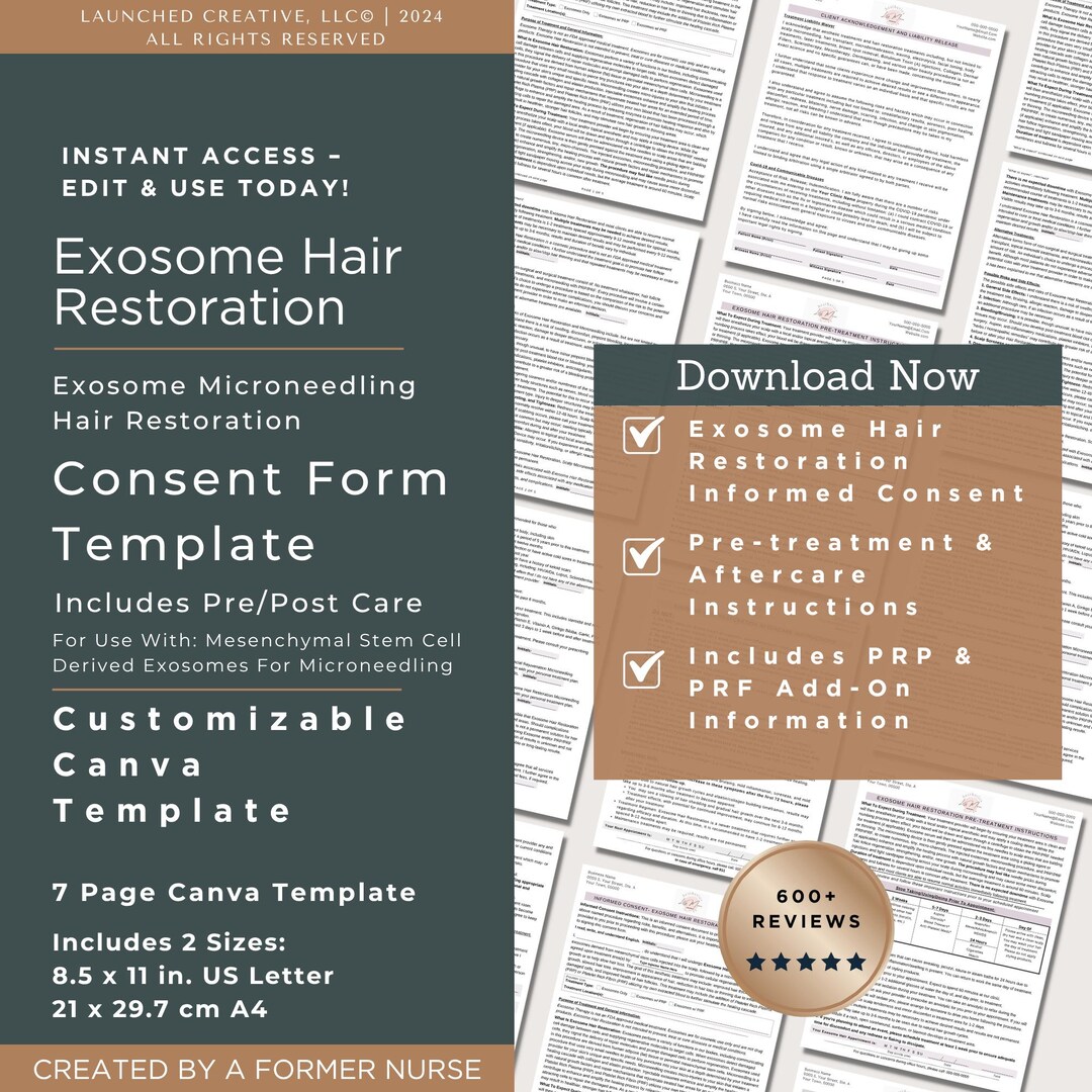 Exosome Hair Restoration Consent | Exosome Hair Scalp Microneedling PRP ...