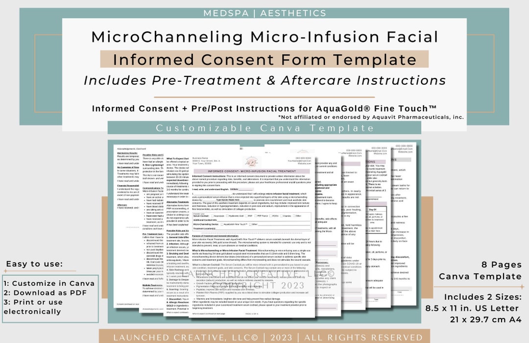 Microchanneling Micro-infusion Facial Consent Template | Aquagold Micro ...