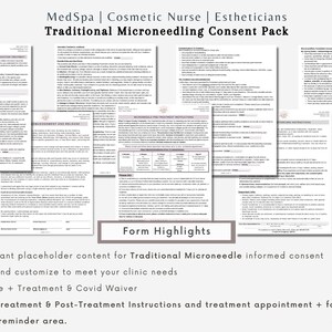 Microneedling Form Bundle | Microneedle Consult | Microneedle Treatment ...