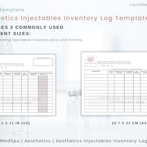 Injectables Inventory Log | Aesthetics Filler Neuromodulator Injection ...