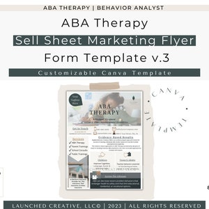 ABA Therapy Services Flyer Template | Canva - Etsy