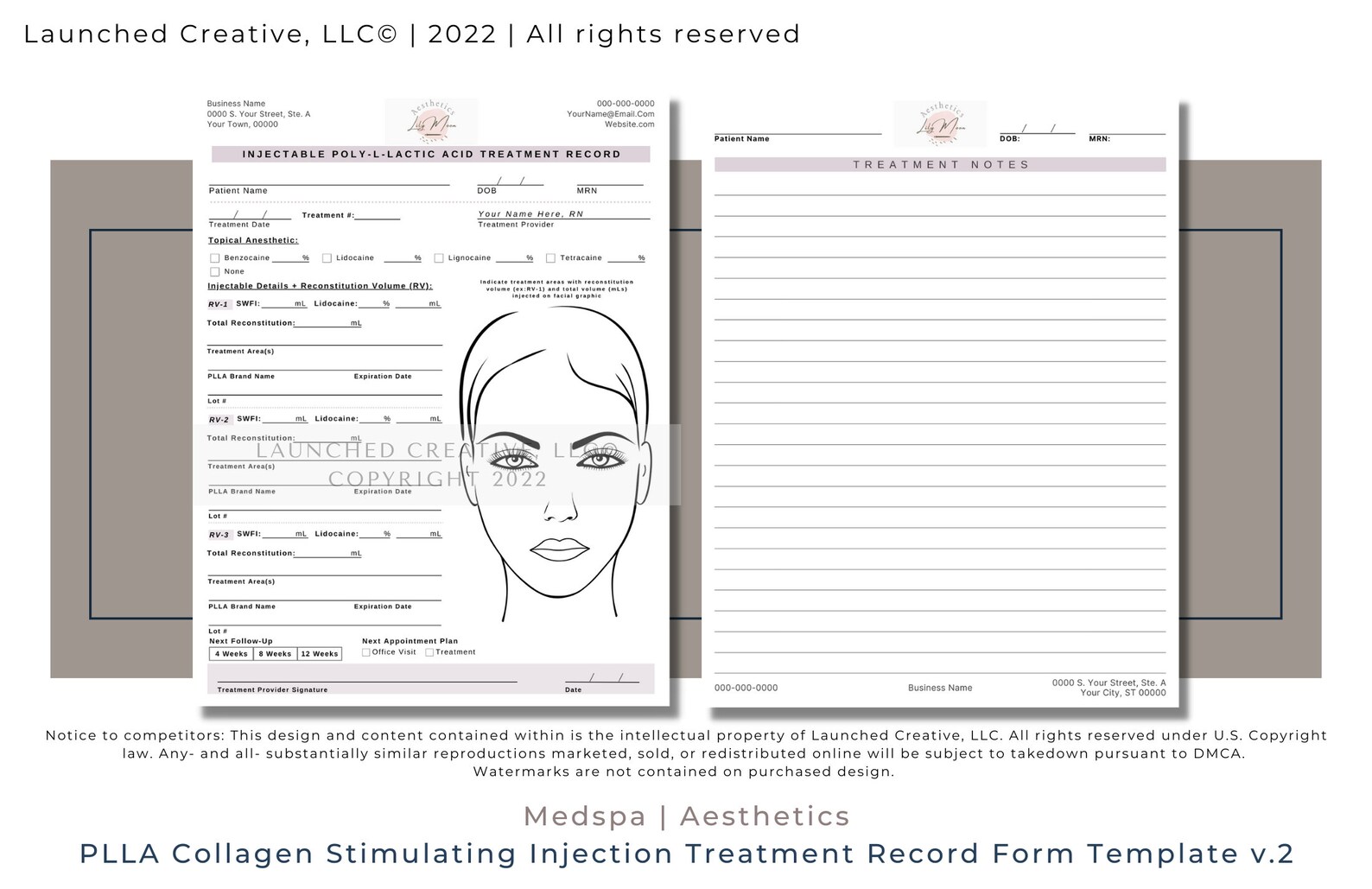 PLLA Sculptra® Collagen Stimulating Injection Treatment Record Form V2 ...