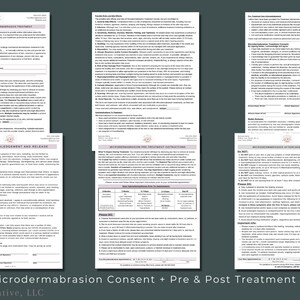 Microdermabrasion Consent Form | Esthetician Medspa Nurse Injector Microdermabrasion Consent ...