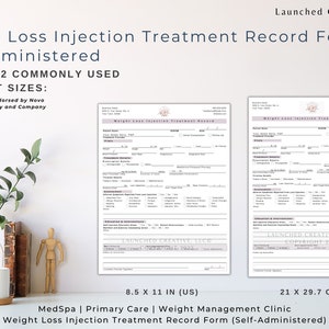Weight Loss Injection Treatment Record Form Template V2 | Semaglutide ...