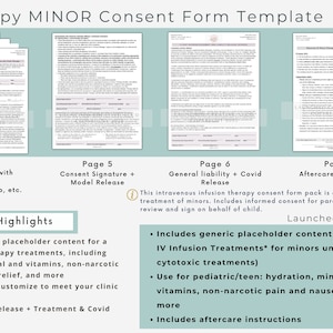 IV Infusion Therapy Minor Consent Form Template | IV Fluid Therapy ...