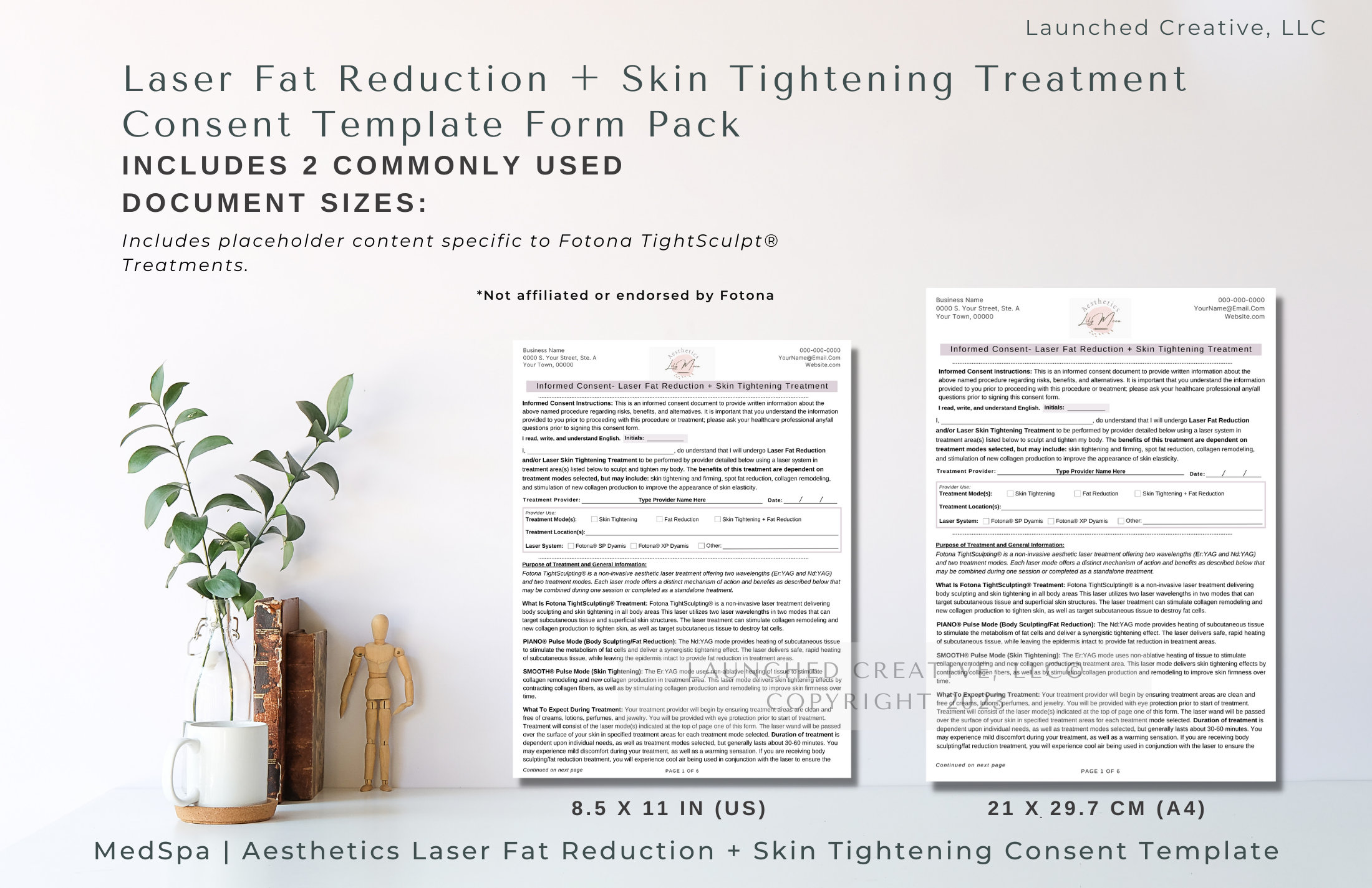 Laser Fat Reduction Skin Tightening Consent Form Template | Fotona ...
