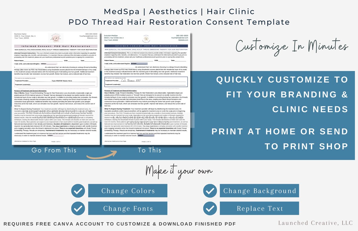 PDO Thread Hair Restoration Consent | Scalp Thread Embedding Therapy ...