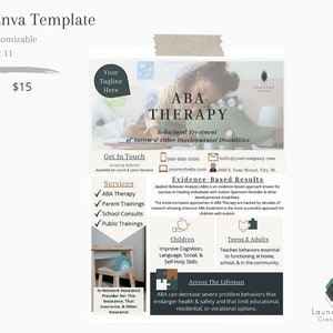 ABA Therapy Services Flyer Template Canva - Etsy
