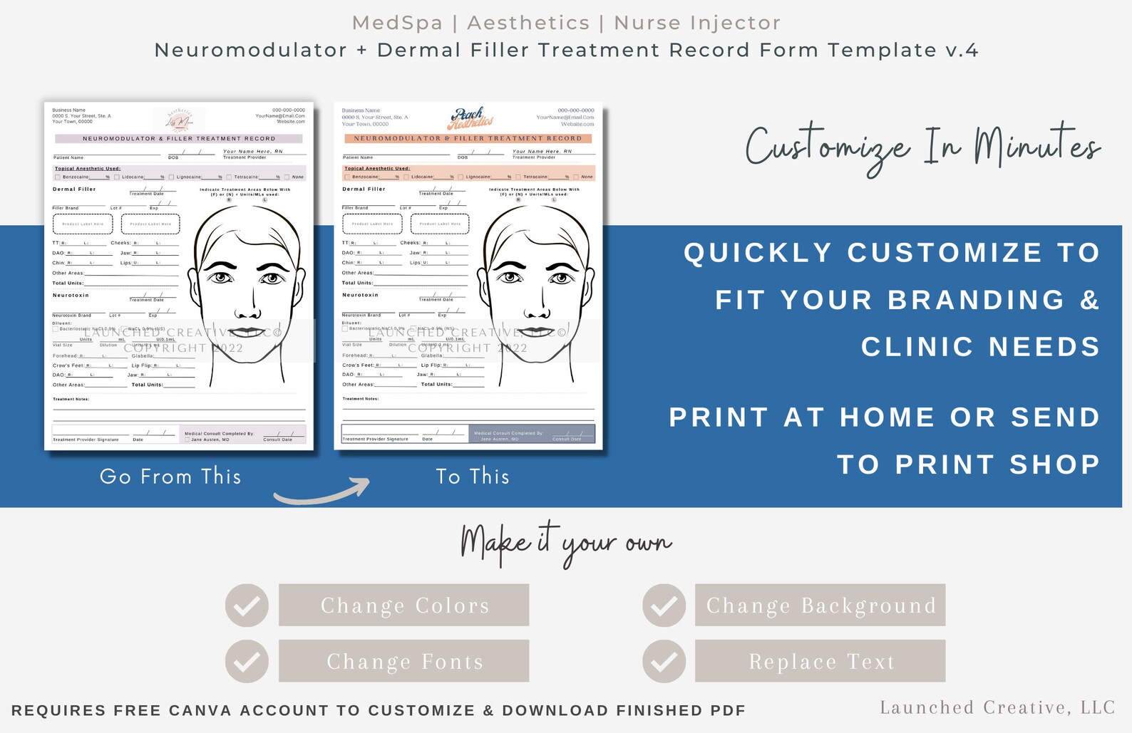 Male Filler Neurotoxin Injection Treatment Record Form Template ...
