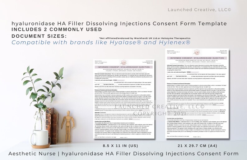 Hyaluronidase Filler Reversal Hyalase Informed Consent - Etsy
