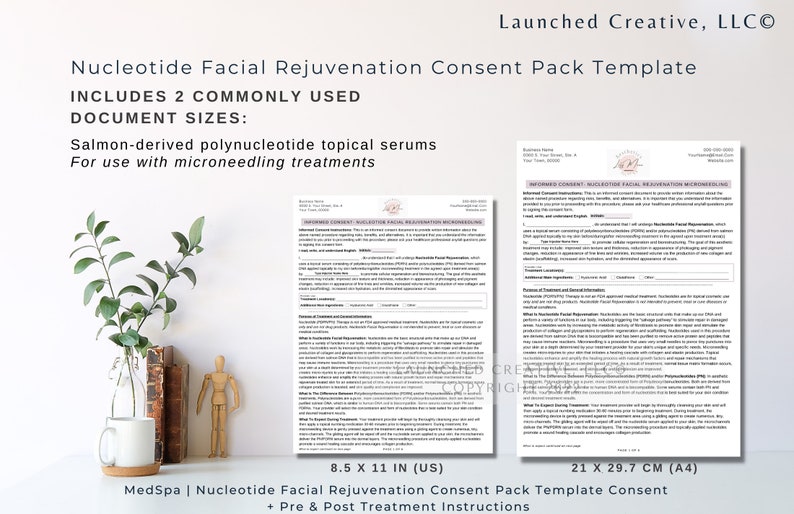Nucleotide Microneedling Consent Template | PDRN Polynucleotide Facial ...