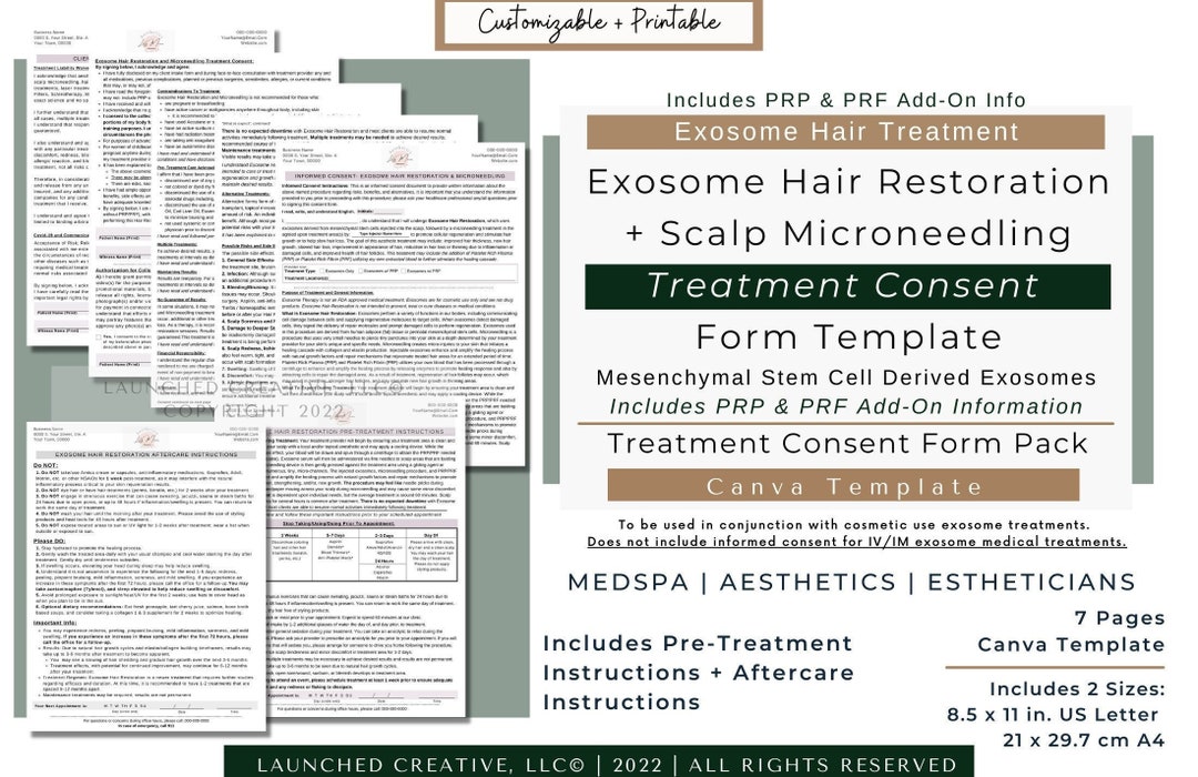 Exosome Hair Restoration Consent | Exosome Hair Scalp Microneedling PRP ...