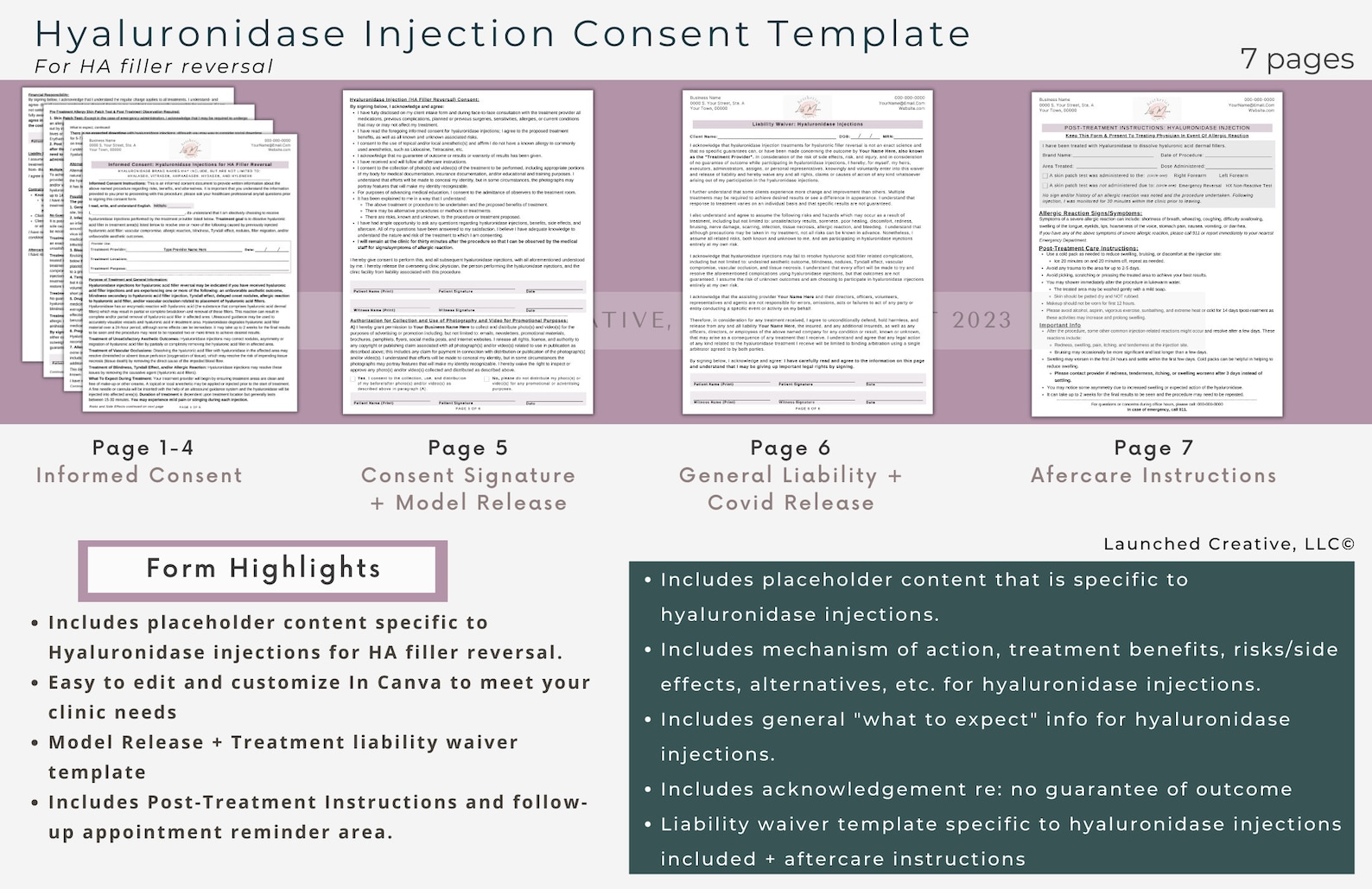 Hyaluronidase Filler Reversal Hyalase Informed Consent Template Hylenex ...