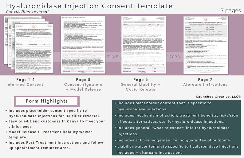 Hyaluronidase Filler Reversal Hyalase Informed Consent Template Hylenex ...
