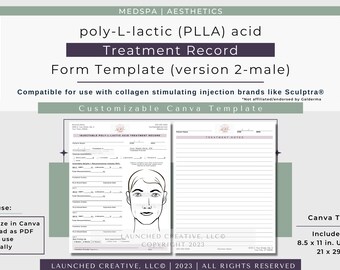 PLLA Sculptra® Collagen Stimulating Injection Treatment Record Form V1 ...